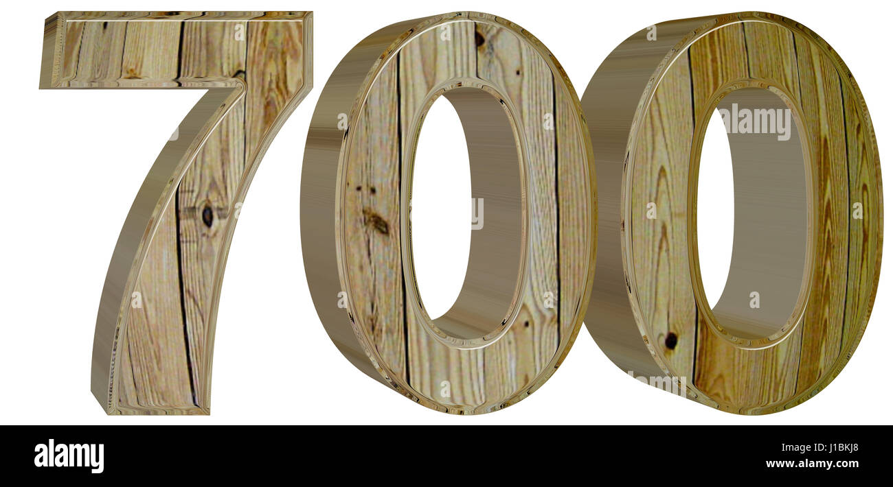 Numeral 700, seven hundred, isolated on white background, 3d render ...