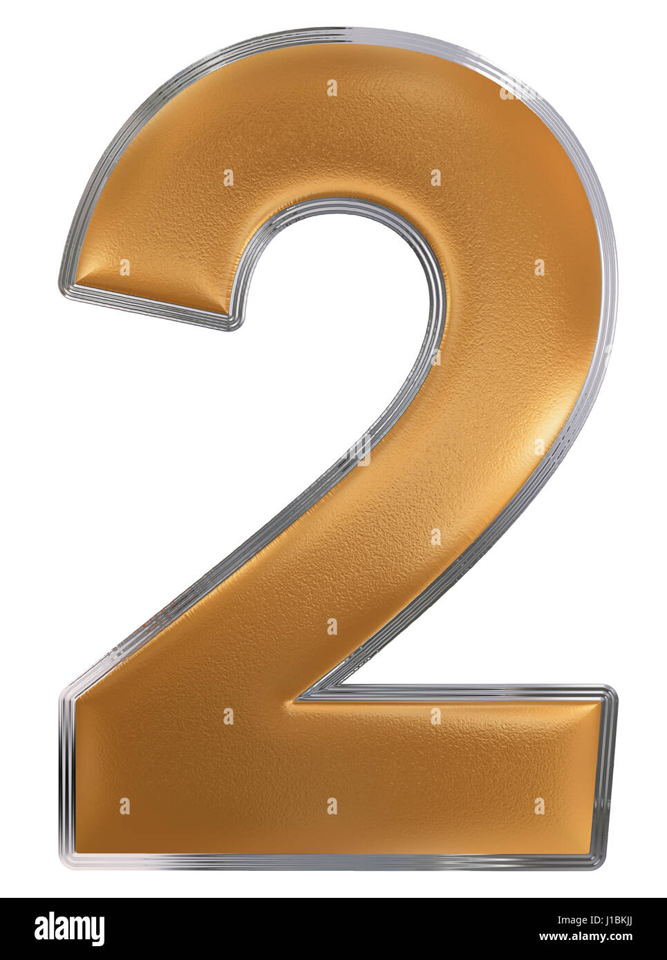 Numeral 2, two, isolated on white background, 3d render Stock Photo - Alamy