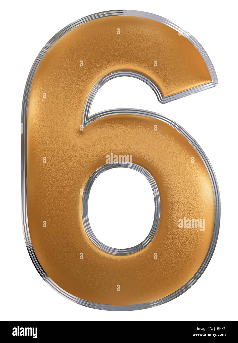 Numeral 6, six, isolated on white background, 3d render Stock Photo - Alamy