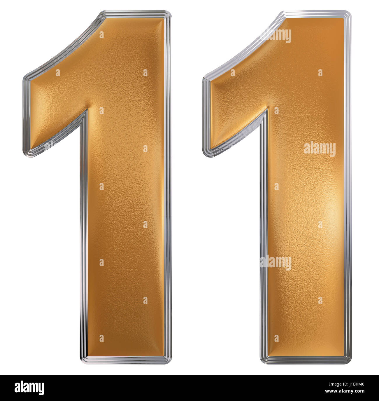 Numeral 11, eleven, isolated on white background, 3d render Stock Photo ...