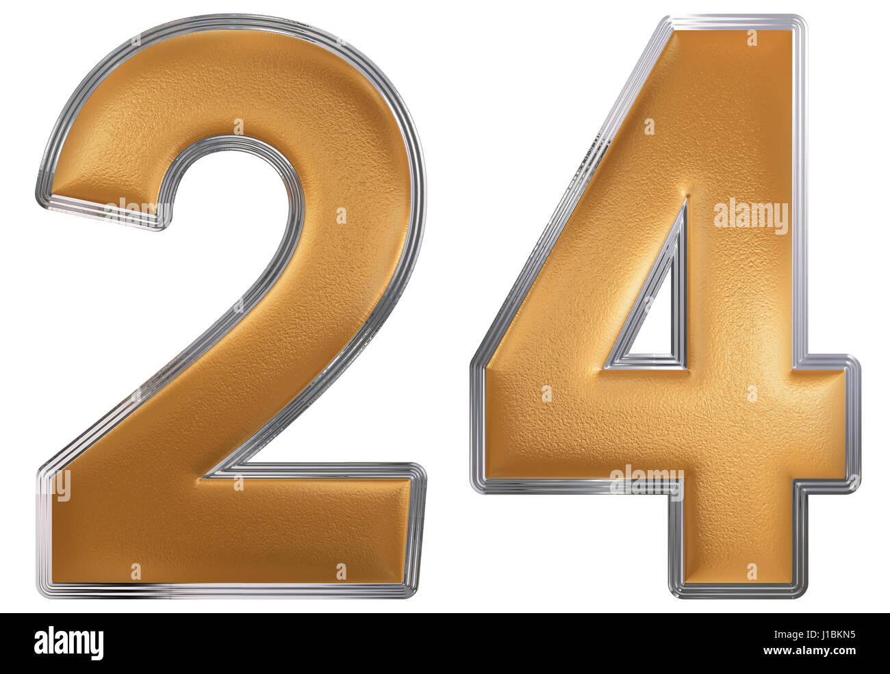 Numeral 24, twenty four, isolated on white background, 3d render Stock ...
