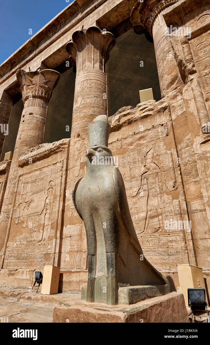 Statue of horus in the temple of edfu hi-res stock photography and ...