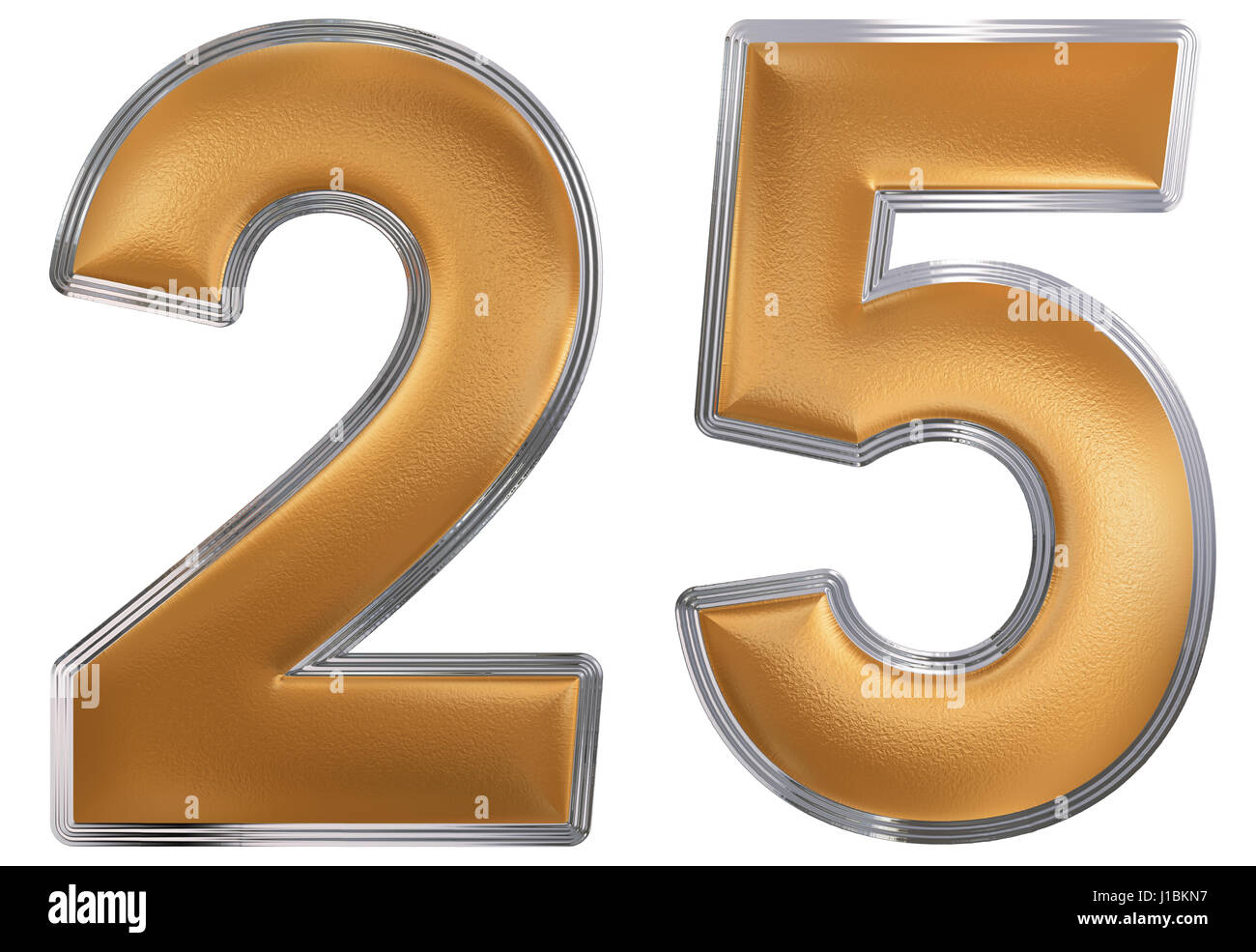 Numeral 25, twenty five, isolated on white background, 3d render Stock ...