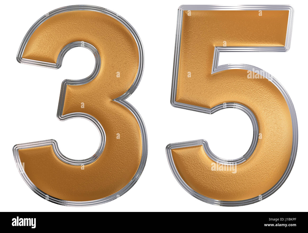 Numeral 35, thirty five, isolated on white background, 3d render Stock ...