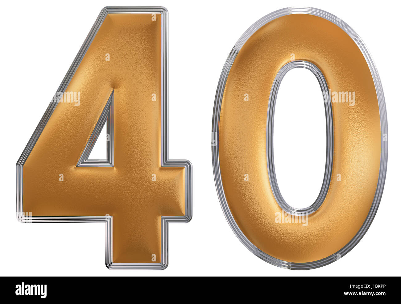 Numeral 40, forty, isolated on white background, 3d render Stock Photo ...
