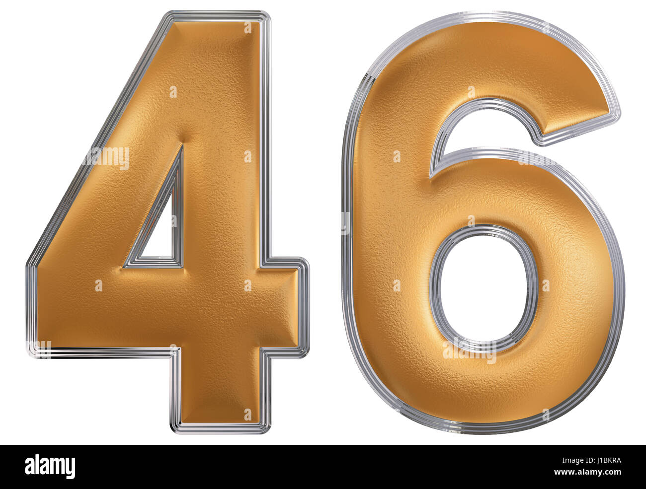Numeral 46, forty six, isolated on white background, 3d render Stock ...