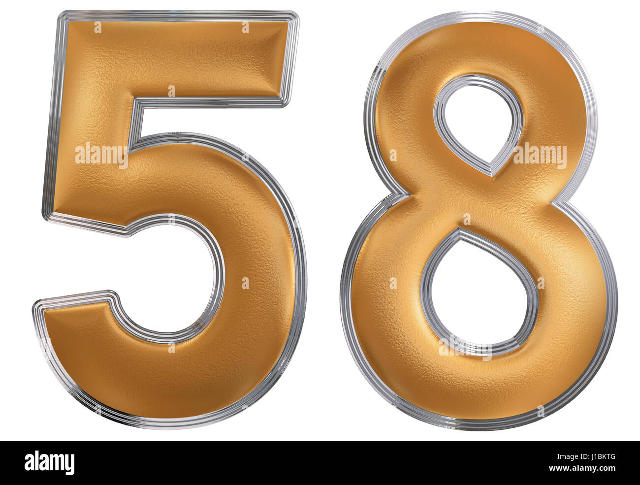 Numeral 58, fifty eight, isolated on white background, 3d render Stock Photo - Alamy
