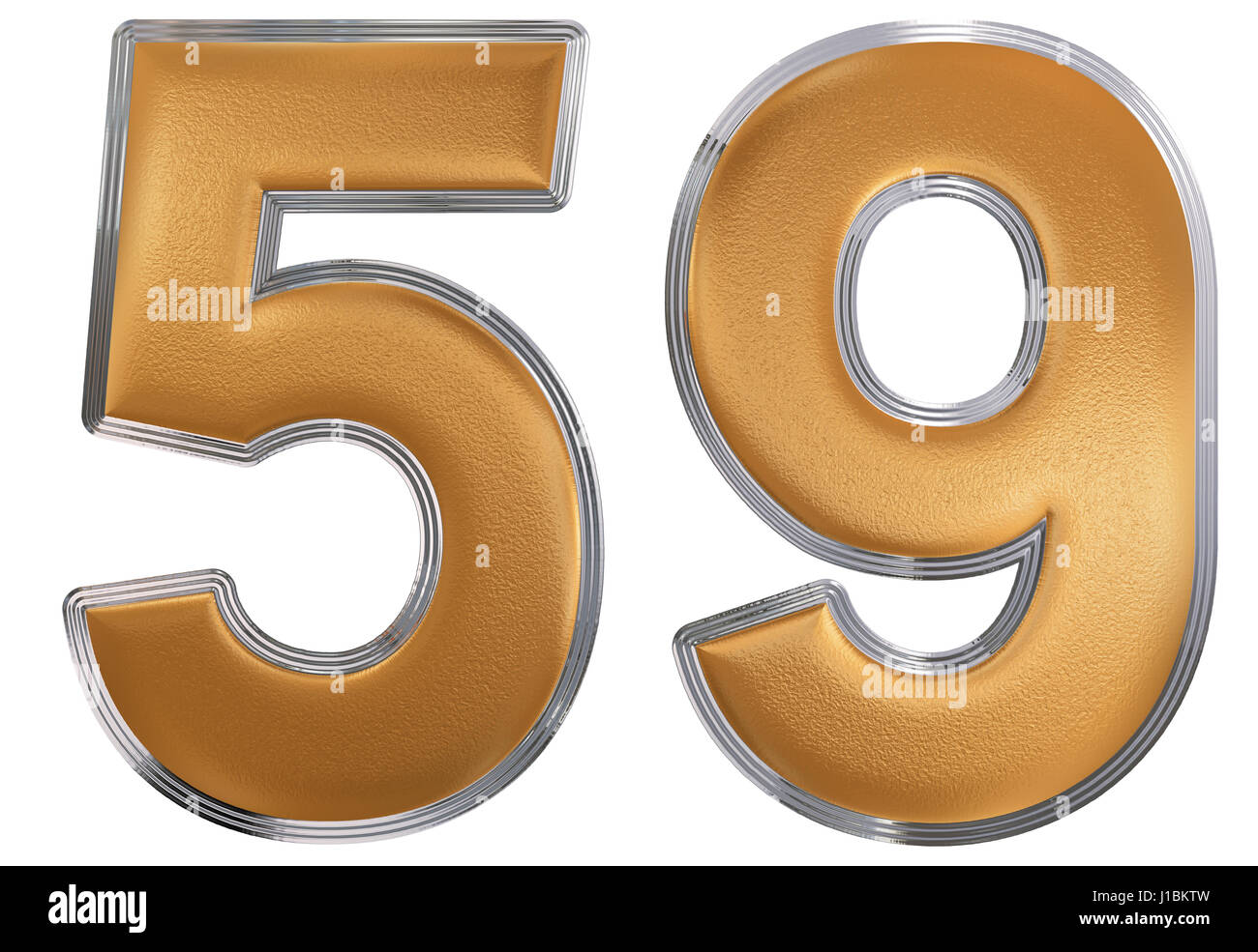 Numeral 59, fifty nine, isolated on white background, 3d render Stock ...