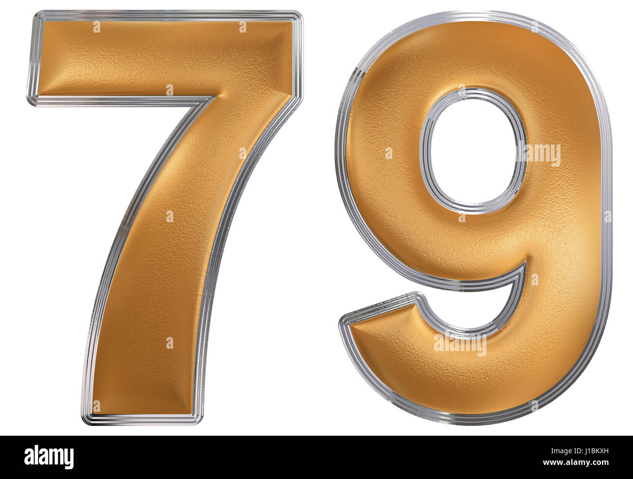 Numeral 79, seventy nine, isolated on white background, 3d render Stock ...
