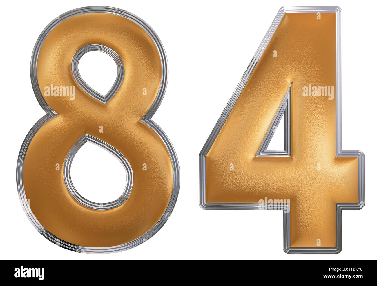 Numeral 84, eighty four, isolated on white background, 3d render Stock ...