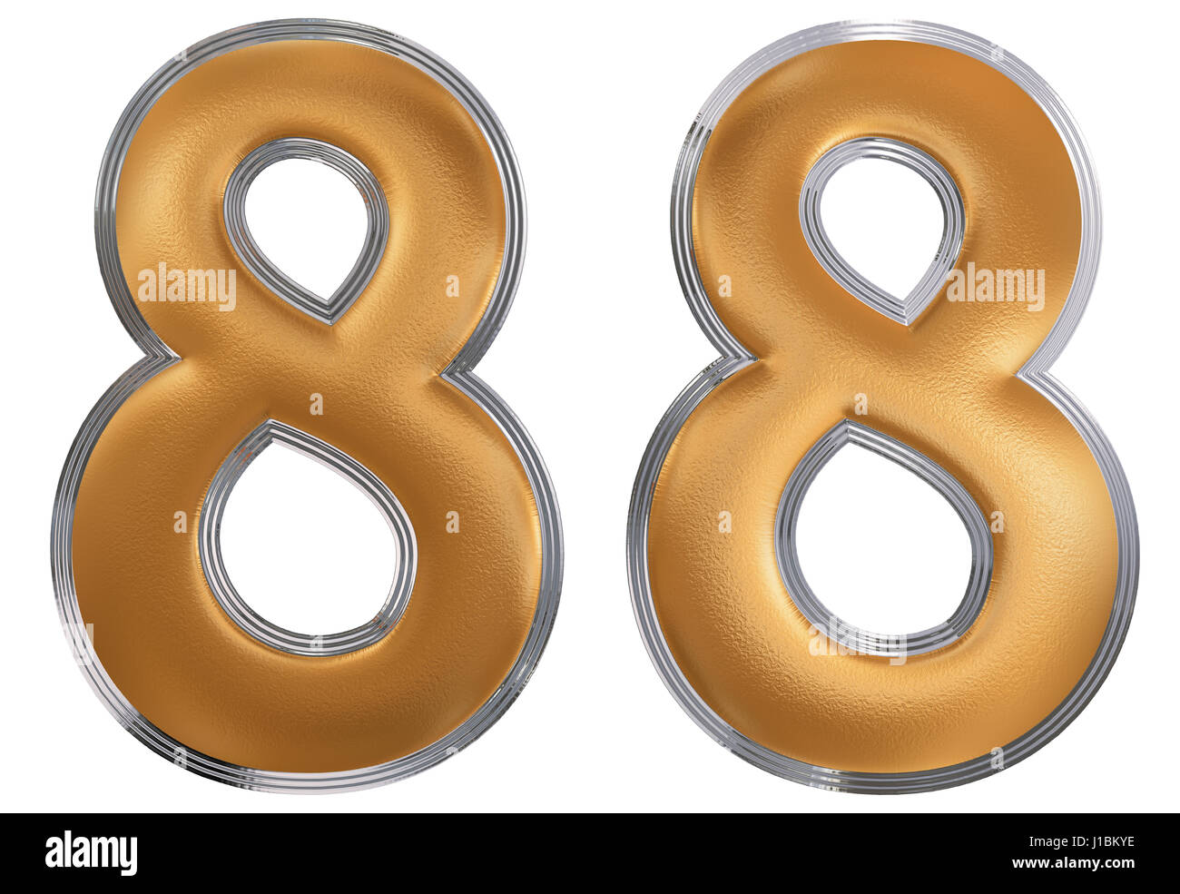 Numeral 88, eighty eight, isolated on white background, 3d render Stock ...