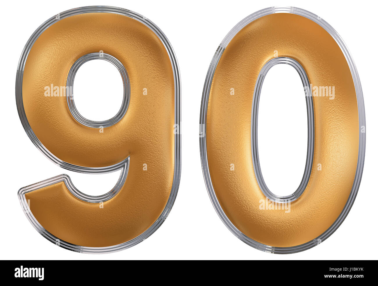 Numeral 90, ninety, isolated on white background, 3d render Stock Photo ...