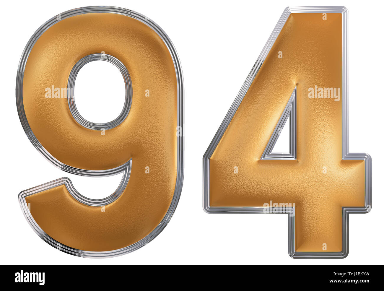 Numeral 94, ninety four, isolated on white background, 3d render Stock ...