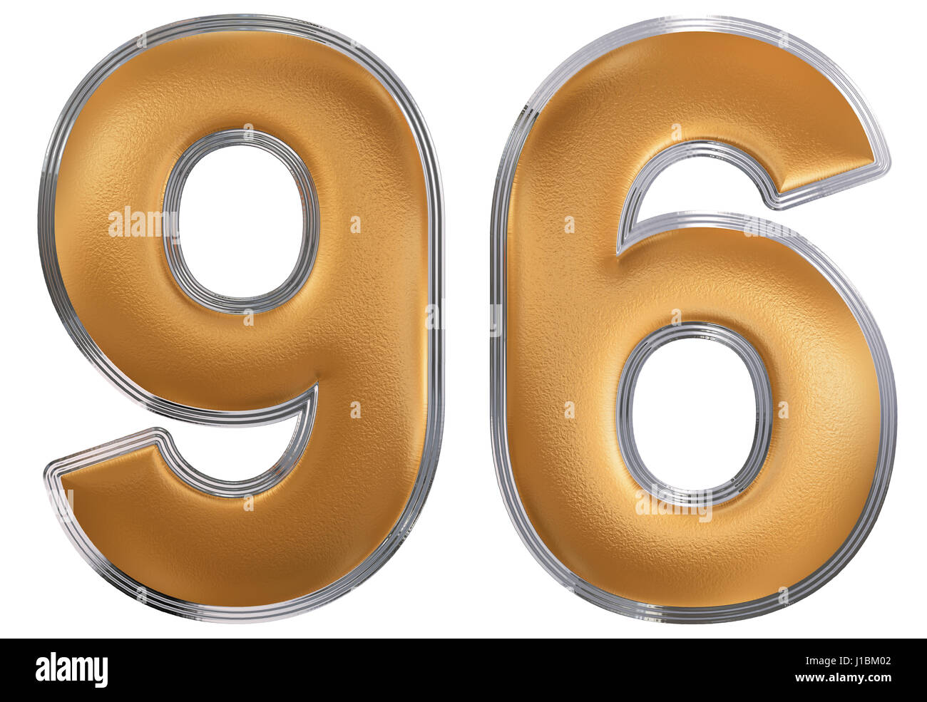 Numeral 96, ninety six, isolated on white background, 3d render Stock ...