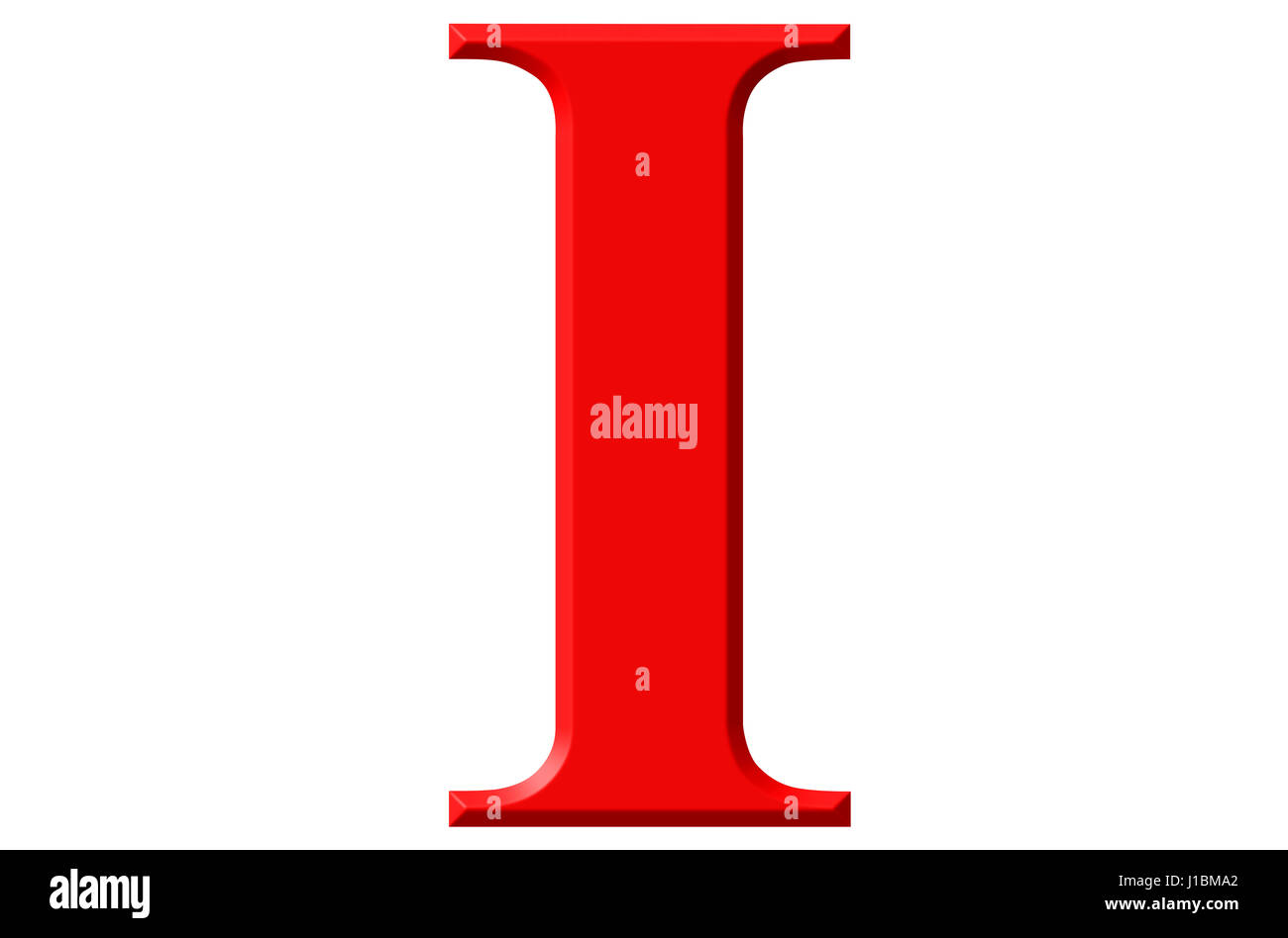 Roman numeral I, unus, 1, one, isolated on white background, 3d render ...
