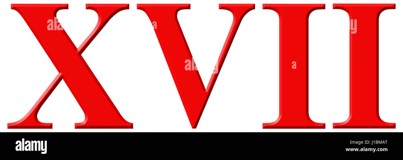 Roman Numeral XVII Septendecim 17 Seventeen Isolated On White Roman Numeral XVII Septendecim 17 Seventeen Isolated On White