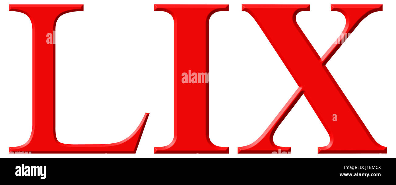 Roman numeral LIX, novem et quinquaginta, 59, fifty nine, isolated on ...