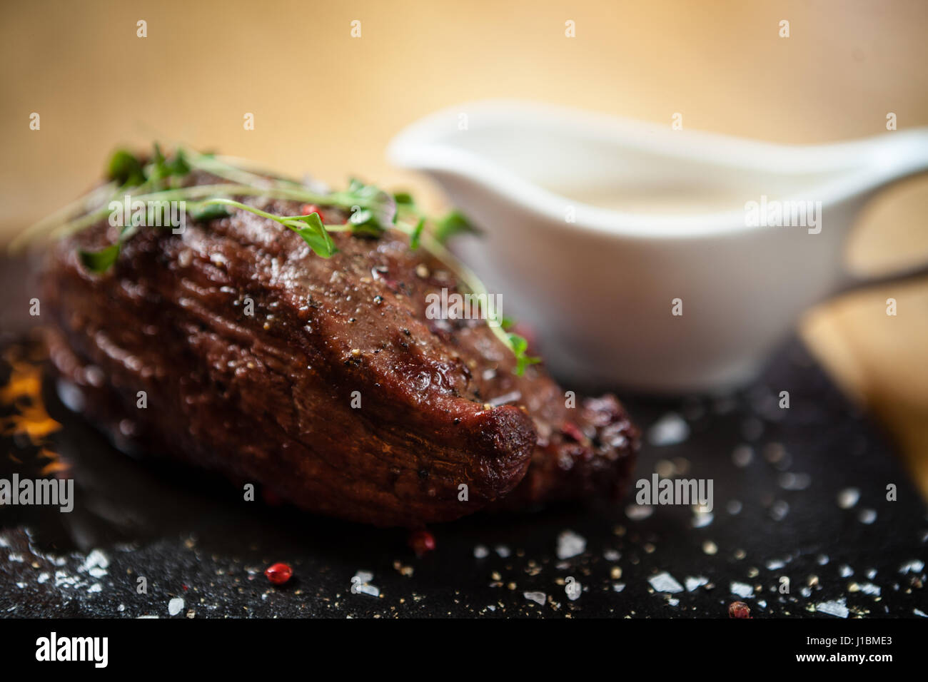 The thick edge of the inner fillet. Steak, roasted not across the ...