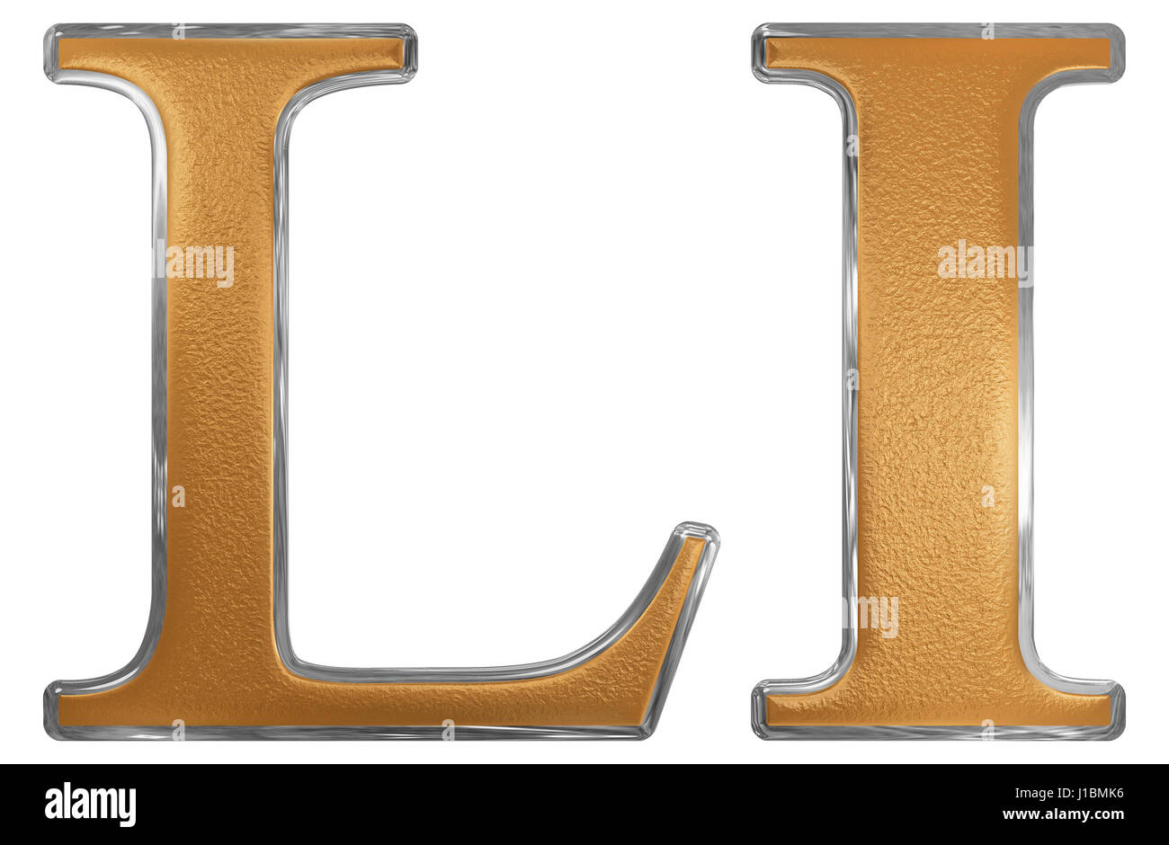 Roman numeral LI, unus et quinquaginta, 51, fifty one, isolated on ...