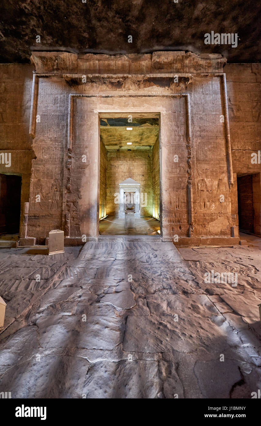 the sanctuary at the centre of the temple inside Temple of Edfu, Egypt ...