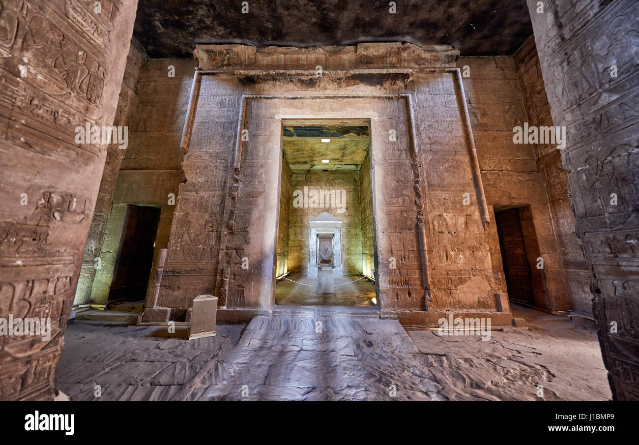 the sanctuary at the centre of the temple inside Temple of Edfu, Egypt ...