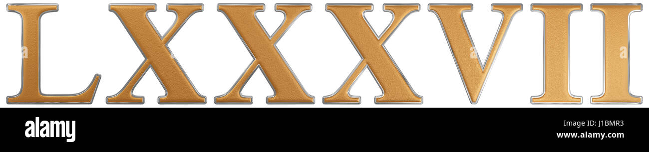 Roman numeral LXXXVII, septem et octoginta, 87, eighty seven, isolated ...