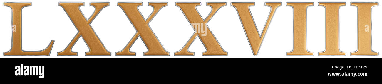 Roman numeral LXXXVIII, octo et octoginta, 88, eighty eight, isolated ...
