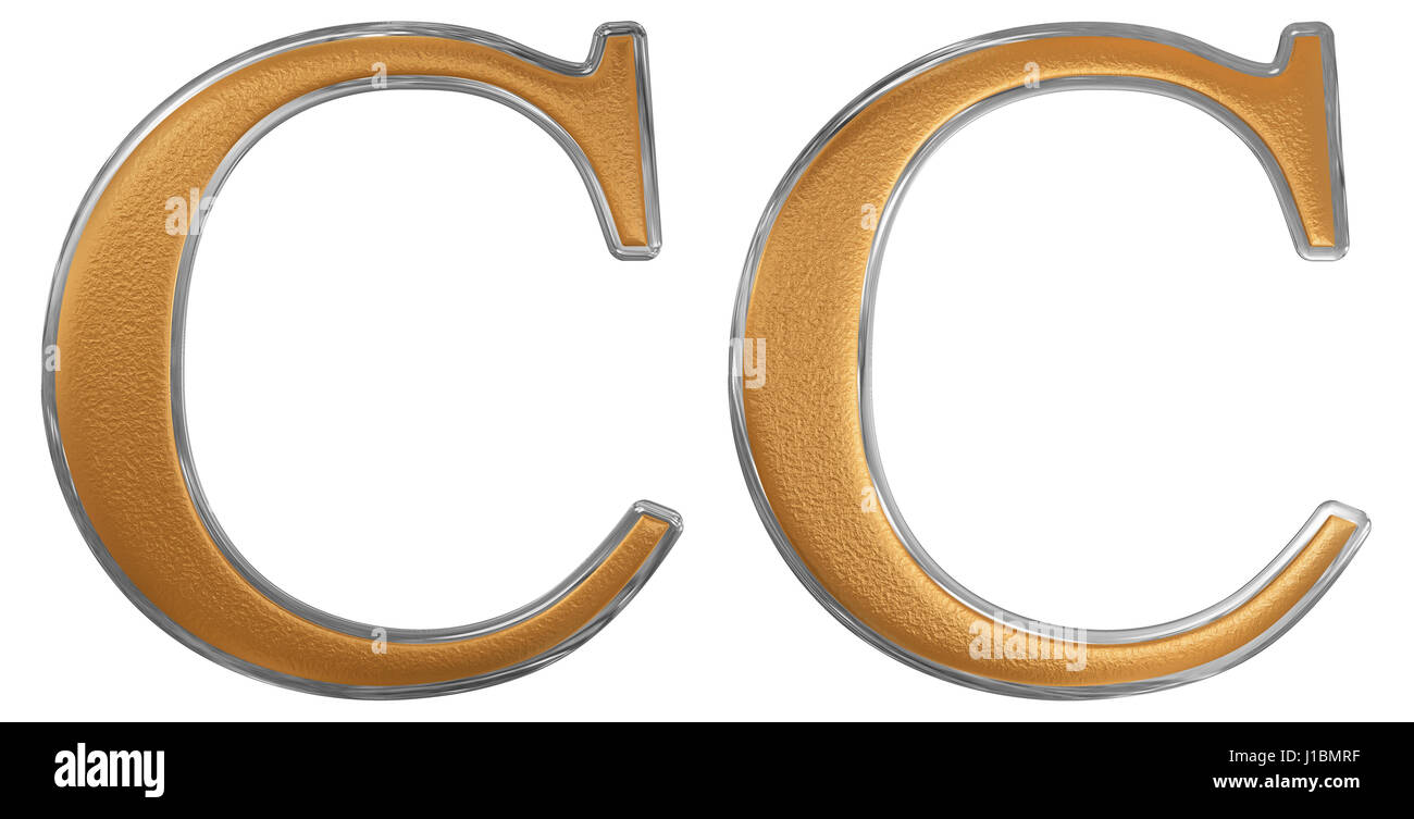 Roman numeral CC, ducenti, 200, two hundred, isolated on white ...