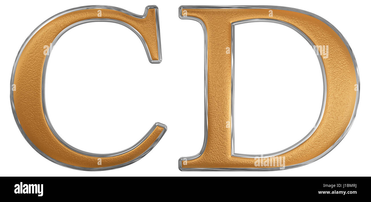 Roman numeral CD, quadringenti, 400, four hundred, isolated on white ...