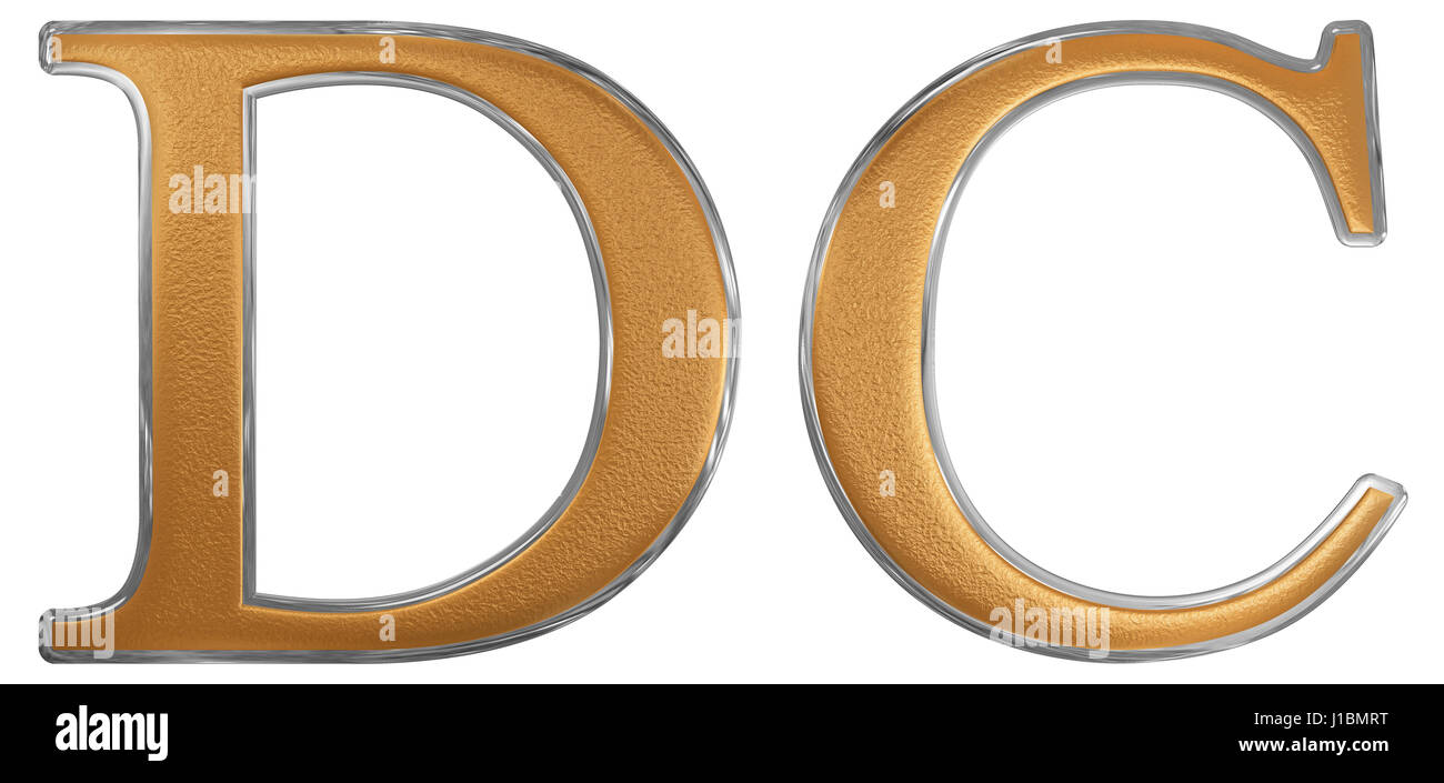 Roman numeral DC, sescenti, 600, six hundred, isolated on white ...