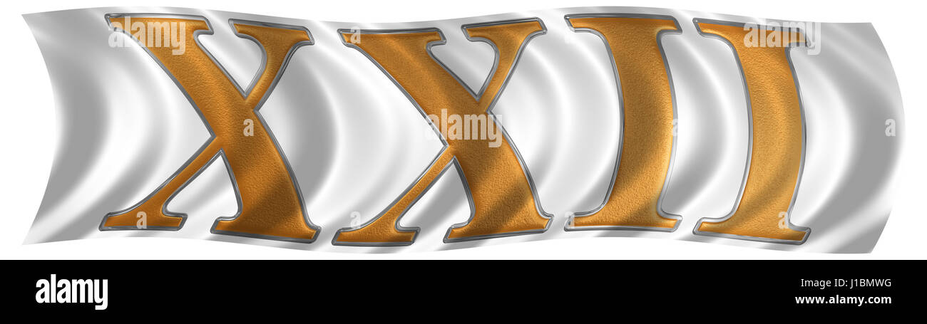 In the wind fluttering the flag with roman numeral XXII, duo et viginti ...