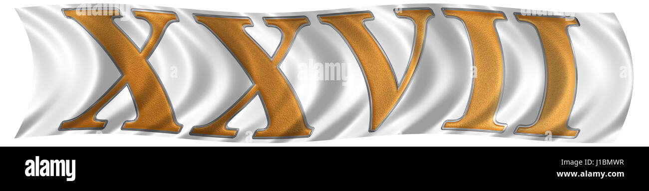 In the wind fluttering the flag with roman numeral XXVII, septem et ...