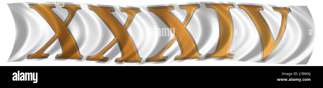 In the wind fluttering the flag with roman numeral XXXIV, quattuor et ...