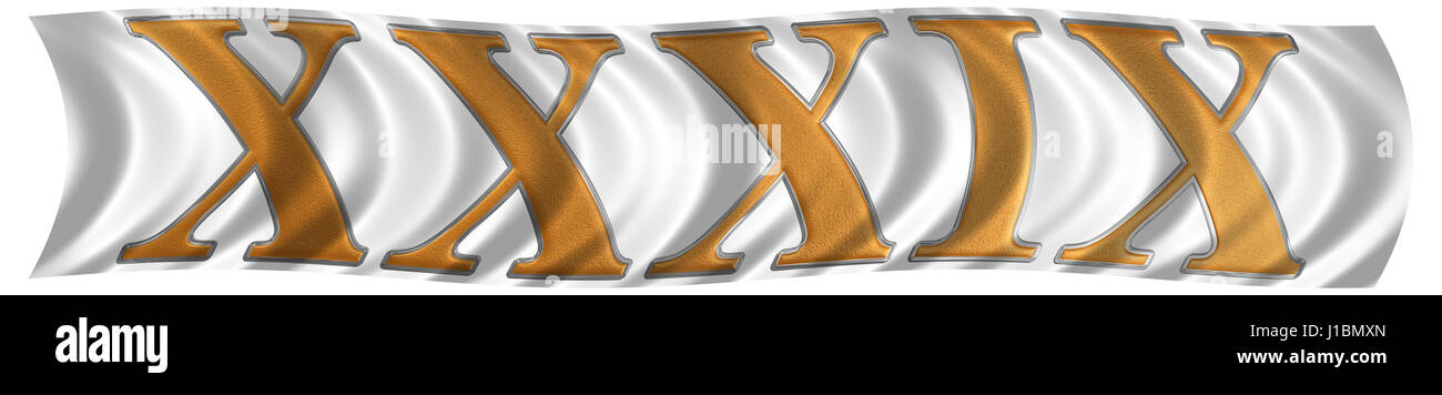 In the wind fluttering the flag with roman numeral XXXIX novem et ...