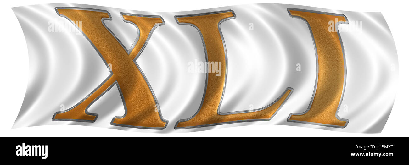 In the wind fluttering the flag with roman numeral XLI, unus et ...