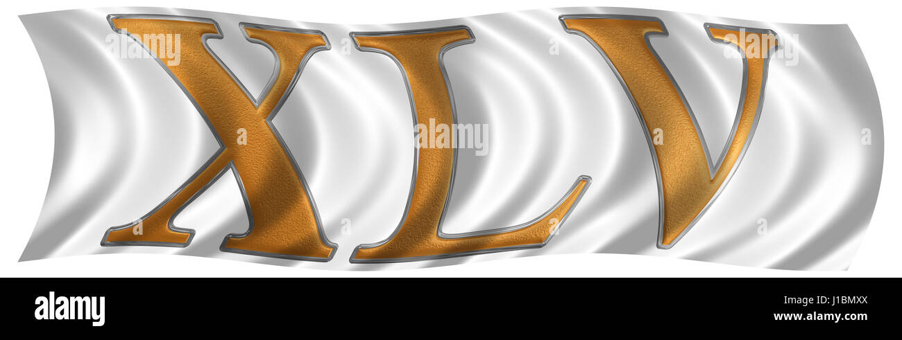 In the wind fluttering the flag with roman numeral XLV, quinque et ...