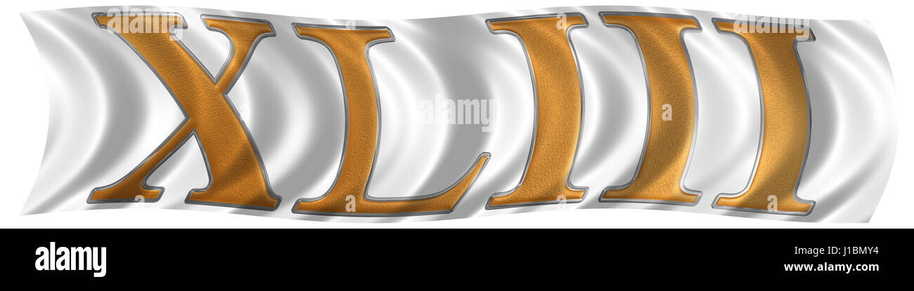 In the wind fluttering the flag with roman numeral XLIII, tres et ...