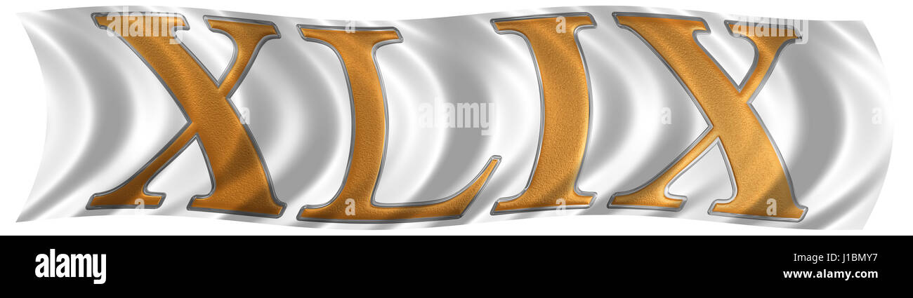 In the wind fluttering the flag with roman numeral XLIX, novem et ...