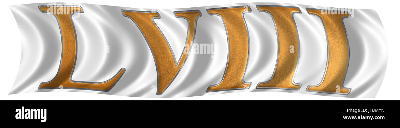 In the wind fluttering the flag with roman numeral LVIII, octo et ...