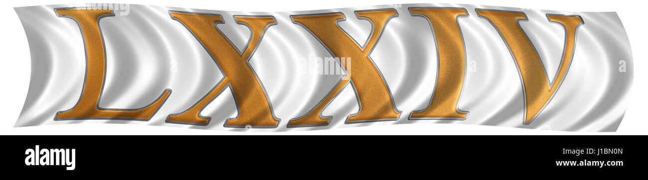 In the wind fluttering the flag with roman numeral LXXIV, quattuor et ...