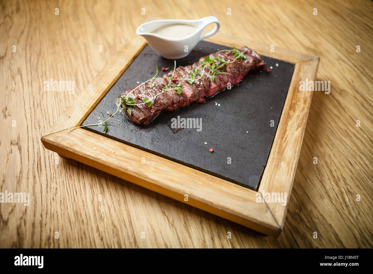 Flank steak of Black Angus from the elongated and flat cut of the ...