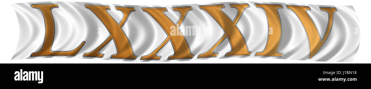 In the wind fluttering the flag with roman numeral LXXXIV, quattuor et ...