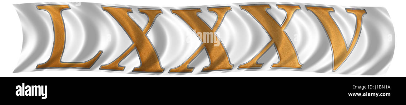 In the wind fluttering the flag with roman numeral LXXXV, quinque et ...