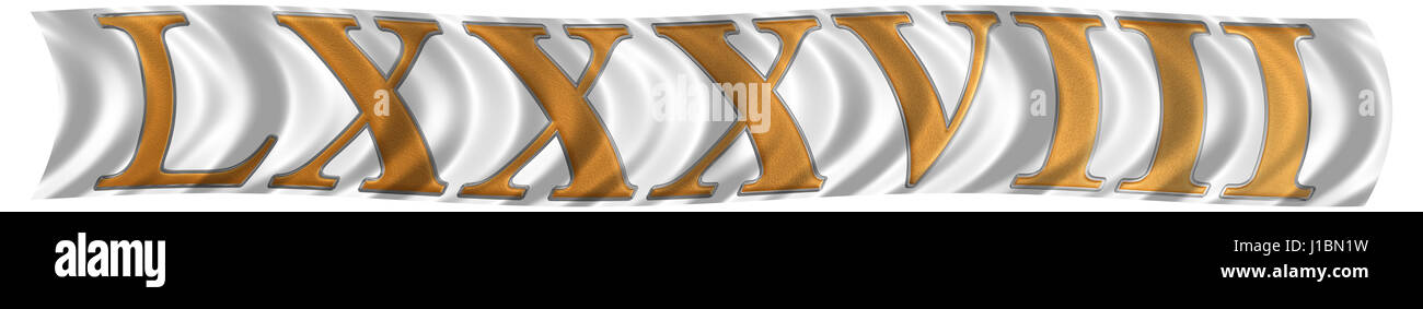 In the wind fluttering the flag with roman numeral LXXXVIII, octo et ...