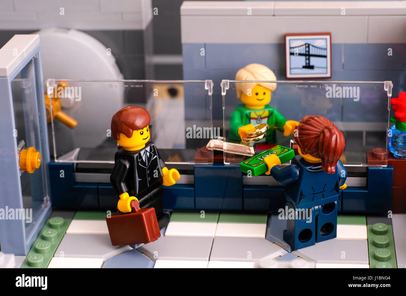 Tambov, Russian Federation - January 08, 2017 Lego businesswoman make ...