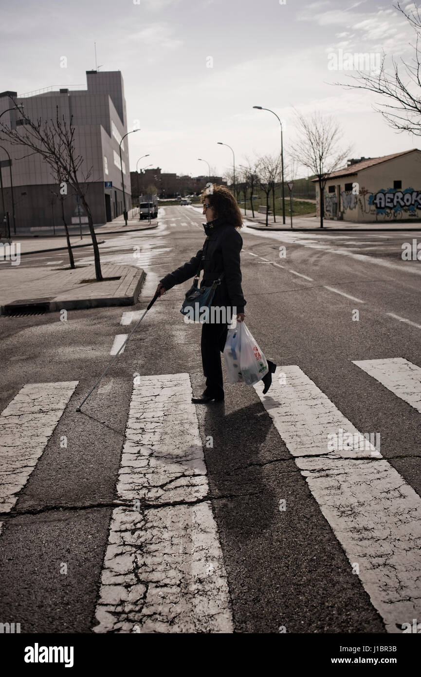 Blind deaf stick hi-res stock photography and images - Alamy