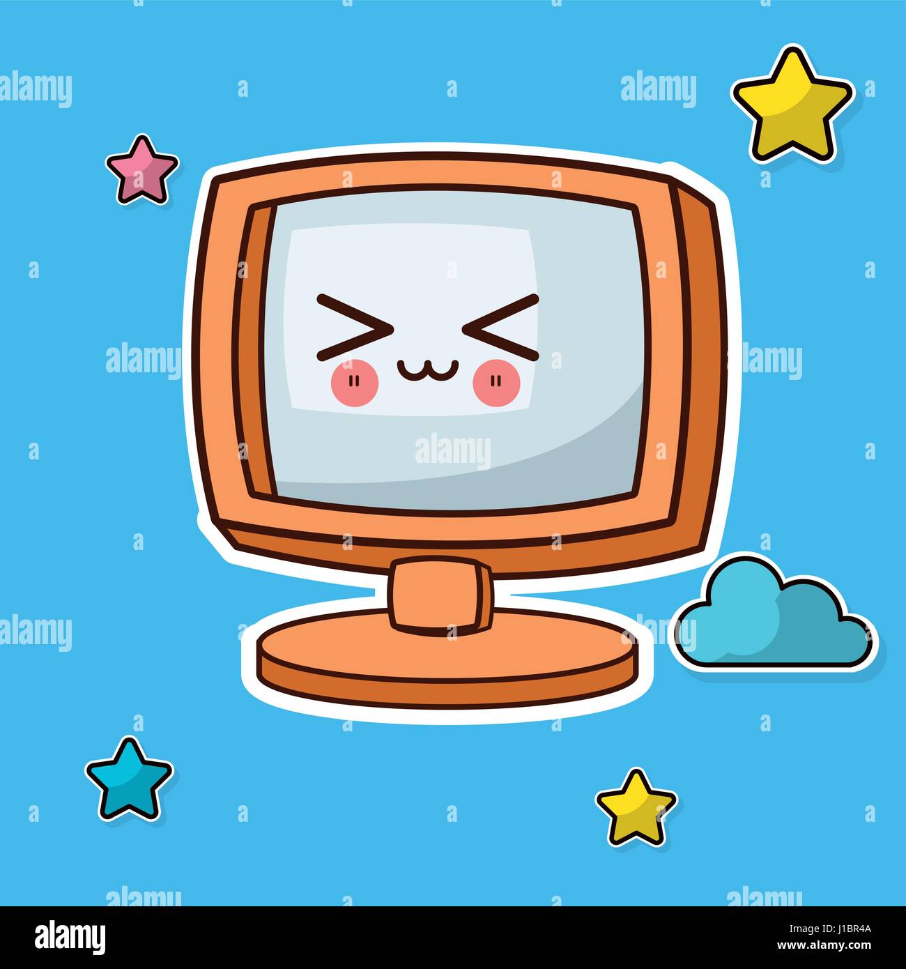 kawaii screen computer image Stock Vector Image & Art - Alamy