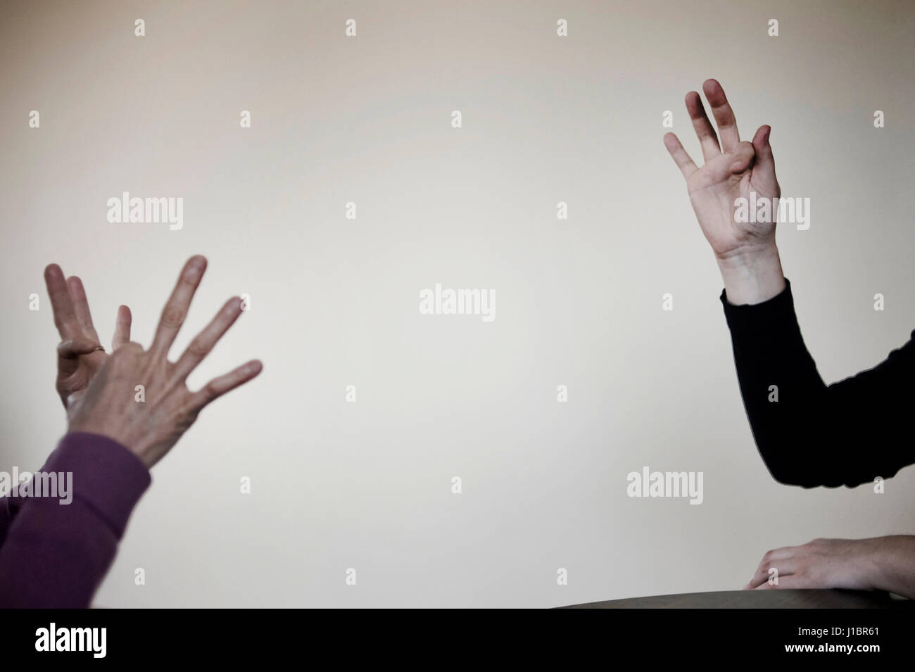 Deaf blind sign language hi-res stock photography and images - Alamy