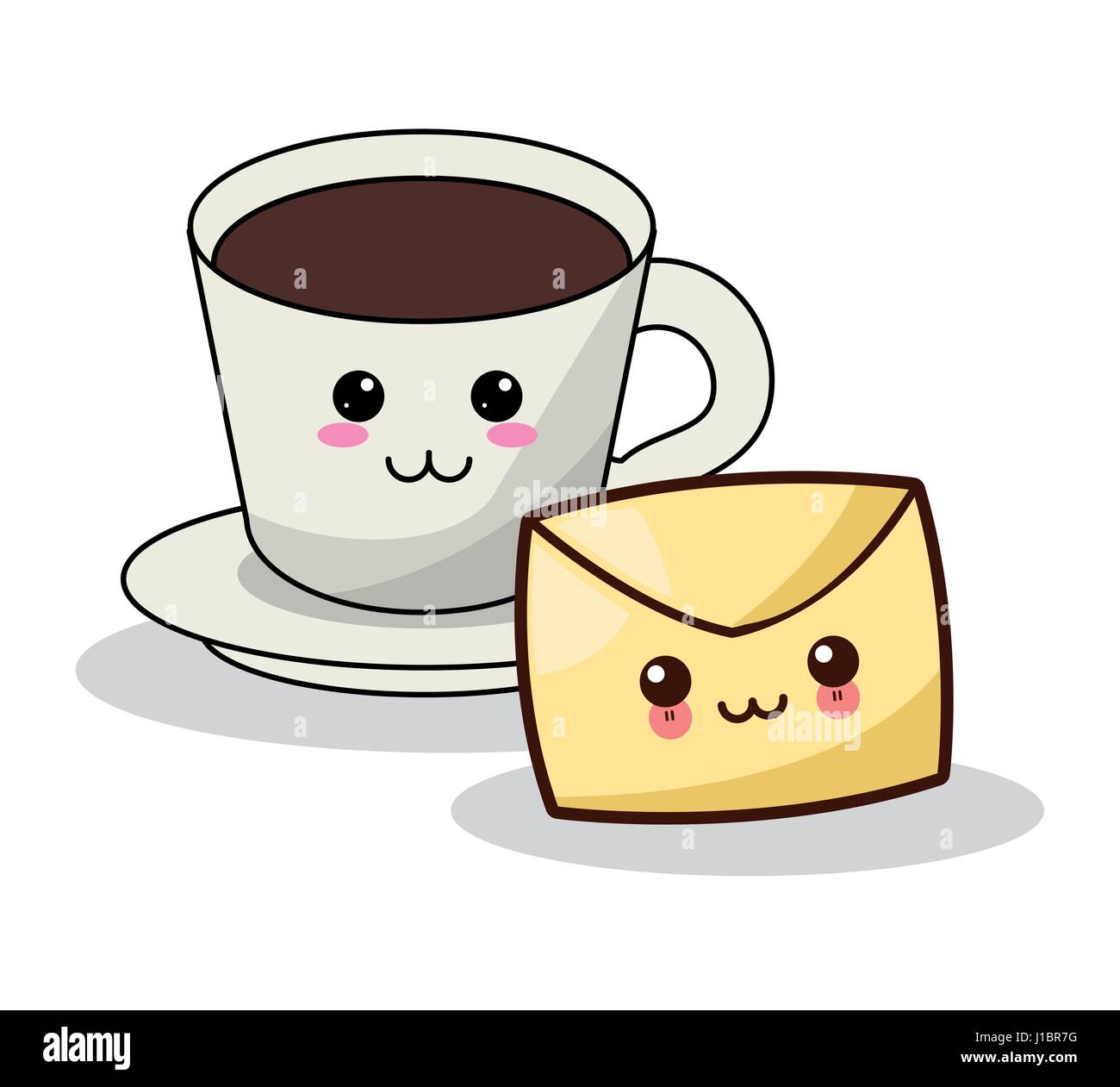 Coffee mug kawaii face design Cut Out Stock Images & Pictures - Alamy