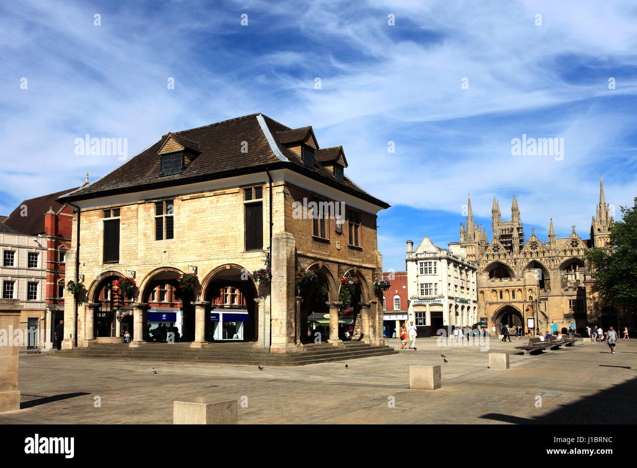 The 17th century Guildhall in Cathedral square, Peterborough City ...